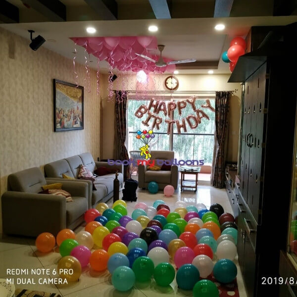 100 Air + 20 Helium + HBD Foil Balloons | Book My Balloons