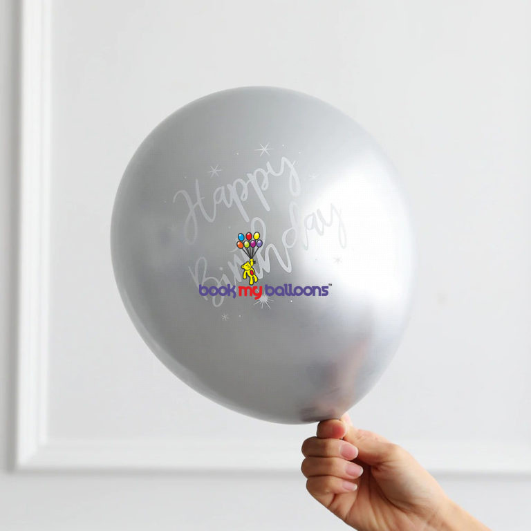 Chrome Happy Birthday Printed | Book My Balloons